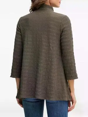 Joseph Ribkoff Zip Textured Top - Brown