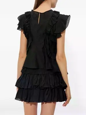 MARANT ETOILE Nalou Ruffled Top - Black