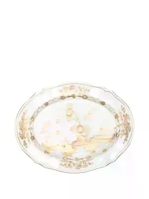 GINORI 1735 Hand-painted Oval Tray - White