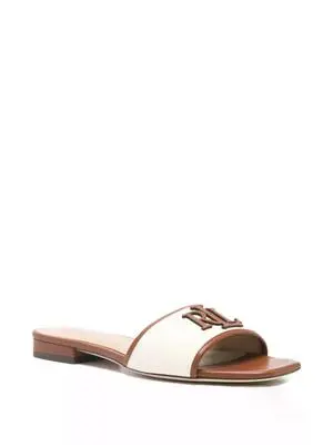 Ralph Lauren Monogram Detail Leather Sandals