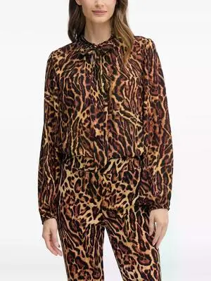 Joseph Ribkoff Animal-print Bow Blouse