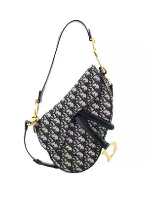 Dior Saddle Handbag With Strap Oblique Canvas Medium Shoulder Bag - Blue