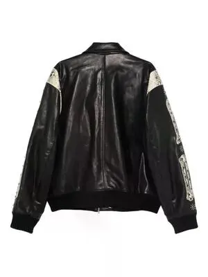 Amiri Snakeskin-print Embellished Jacket