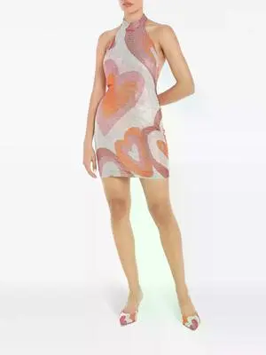 CELIA KRITHARIOTI Heart Print Mini Dress