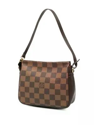 LOUIS VUITTON 2001 Damier Ebene Trousse Pochette Handbag - Brown