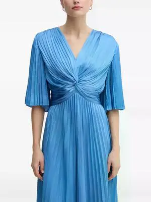 Joseph Ribkoff Pleated V-neck Midi Dress