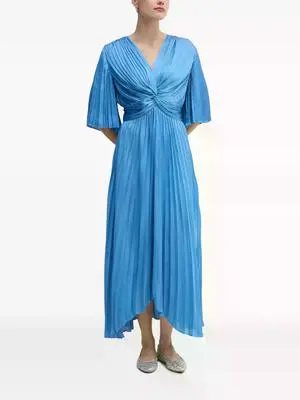 Joseph Ribkoff Pleated V-neck Midi Dress
