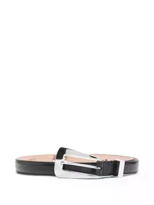 Khaite Lucca Silver-tone Buckle Belt - Black