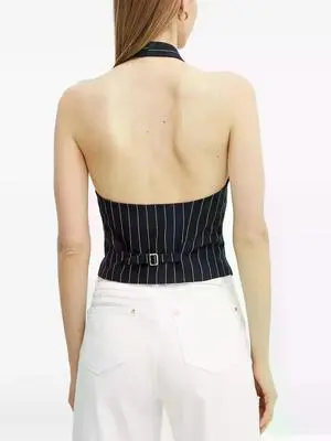 FRACOMINA Pinstripe Halter Top