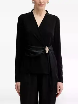 Joseph Ribkoff V-neck Brooch Blouse
