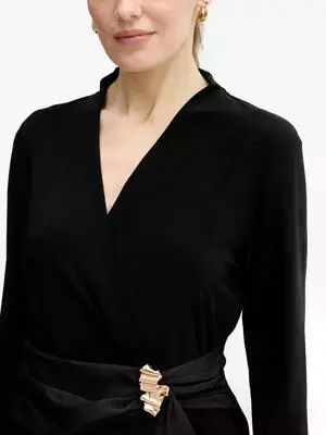 Joseph Ribkoff V-neck Brooch Blouse