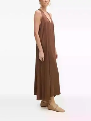 FRACOMINA V-neck Tie-back Dress - Brown