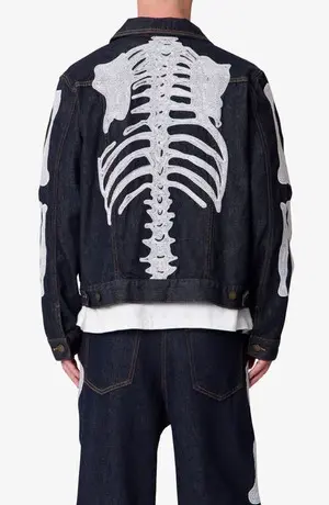 Mnml Raw Skeleton Denim Trucker Jacket