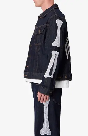 Mnml Raw Skeleton Denim Trucker Jacket