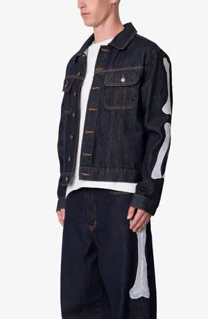 Mnml Raw Skeleton Denim Trucker Jacket