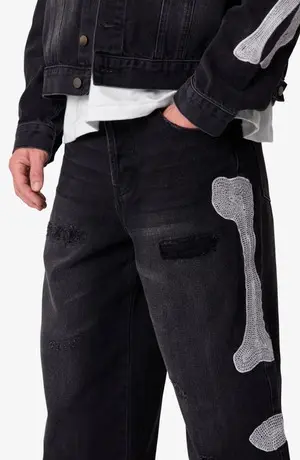 Mnml Raw Skeleton Distressed Ultra Baggy Jeans