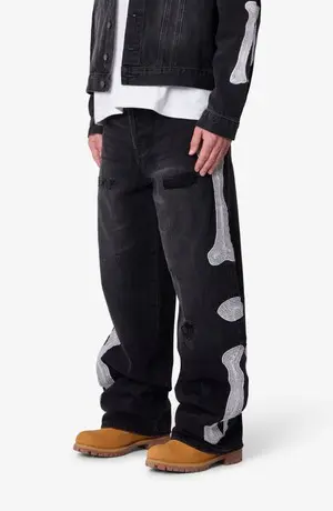 Mnml Raw Skeleton Distressed Ultra Baggy Jeans