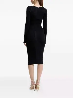 FRACOMINA Button Ribbed Midi Dress
