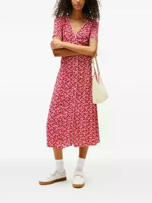 Tommy Hilfiger Floral-pattern Buttoned Midi Dress