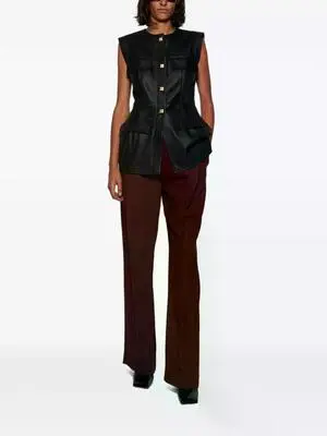 Tove Gia Buttoned Leather Blouse