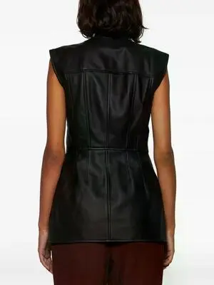 Tove Gia Buttoned Leather Blouse