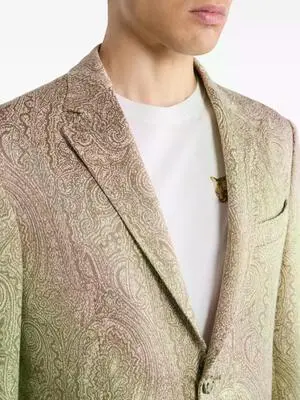 Etro Single-breasted Jacquard Blazer - Neutrals