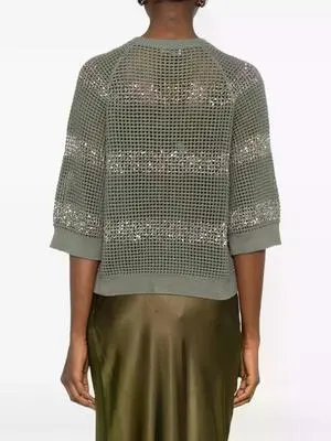 Brunello Cucinelli Sequin-embellished Open-knit Jumper