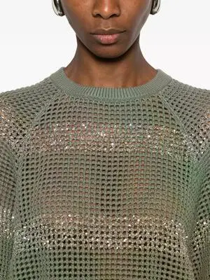 Brunello Cucinelli Sequin-embellished Open-knit Jumper