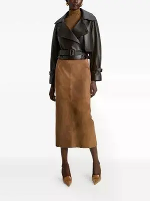 Nour Hammour Leather Belted Jacket