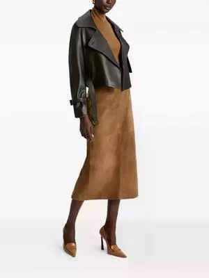 Nour Hammour Leather Belted Jacket