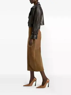Nour Hammour Leather Belted Jacket