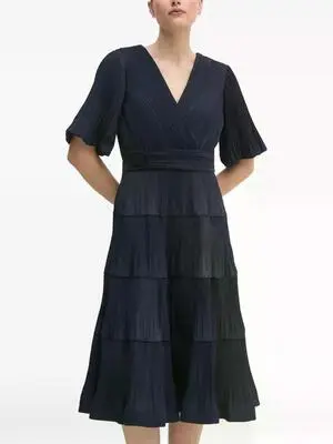 Joseph Ribkoff Tiered Pleated Midi Dress