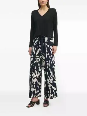 Joseph Ribkoff Floral Print Tie Trousers