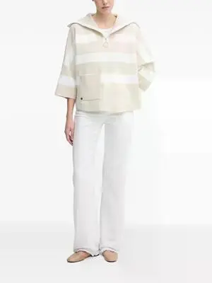 Joseph Ribkoff Striped Half-zip Sweater - Neutrals