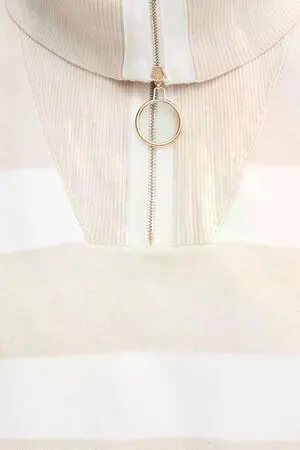 Joseph Ribkoff Striped Half-zip Sweater - Neutrals