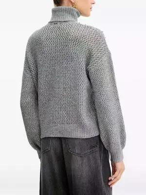 FRACOMINA Embellished Roll-neck Sweater - Grey