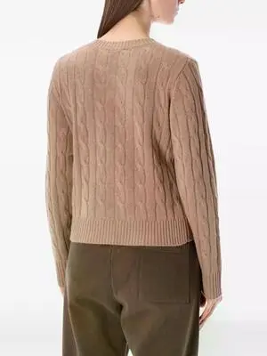 SPORTY & RICH Cable-knit Crew-neck Sweater - Neutrals