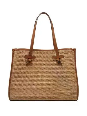 MARCELLA CLUB Woven Raffia Tote Bag