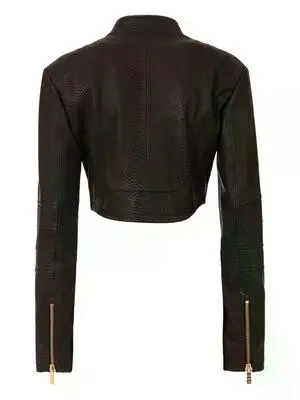 Just Cavalli Snakeskin-effect Biker Jacket