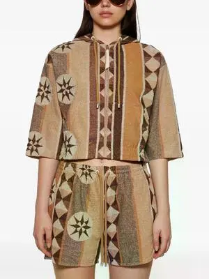 Loewe Geometric-pattern Hoodie - Neutrals