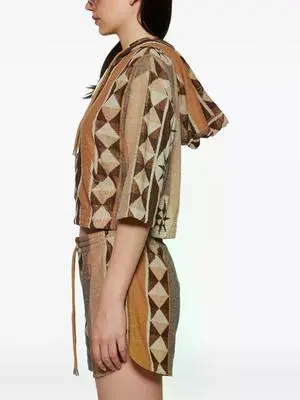 Loewe Geometric-pattern Hoodie - Neutrals