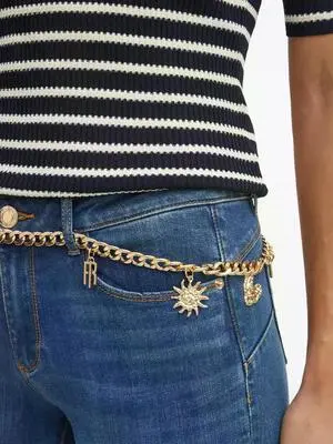 FRACOMINA Frayed Hem Flared Cotton Jeans