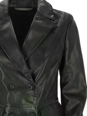 THE JACKIE LEATHERS Double-breasted Panelled Jacket