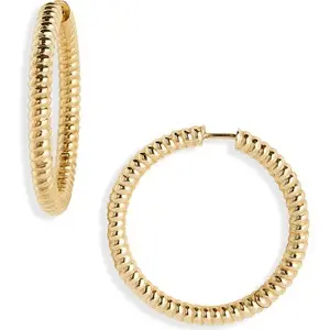 Established 18k Gold Rope Hoop Earrings - Yellow Gold