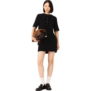 Maje 2-in-1 Tweed Dress - Black