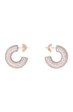 Maje Rhinestone Half-hoop Earrings - Golden/silver