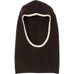 Sandro Ribbed Wool Balaclava - Brown