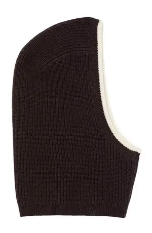 Sandro Ribbed Wool Balaclava - Brown