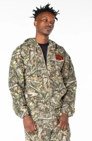 VON DUTCH Camo Zip-up Hoodie