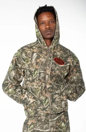 VON DUTCH Camo Zip-up Hoodie